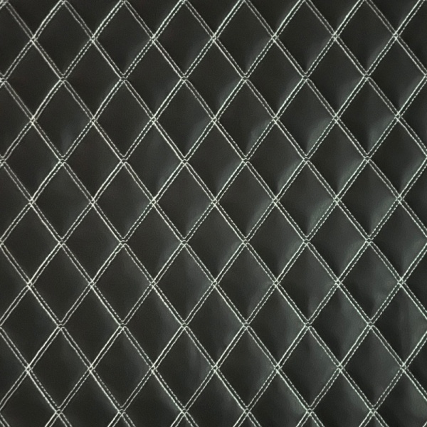 Black Quilted Leatherette with Black stitching, Quilted Leatherette ...