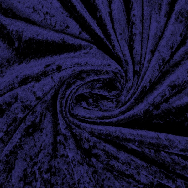 Navy Crushed Velvet Fabric by the metre|Crushed Velour Fabric by the metre