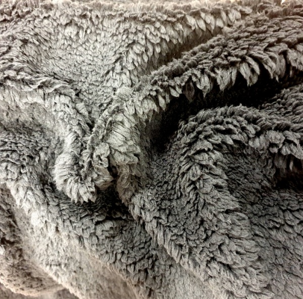 Grey Sherpa Fleece Fabric | Grey Sherpa Fleece Material