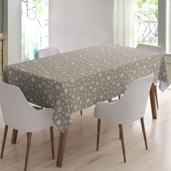 Table Vinyl Fabric by the metre |Oil Cloth by the metre - Snowflakes