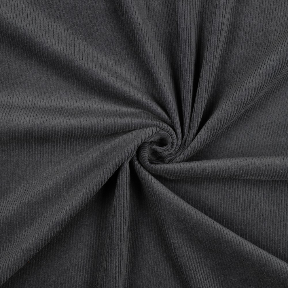 Mid Grey Washed Stretch Cotton Corduroy , Dressmaking fabric, Stretch ...