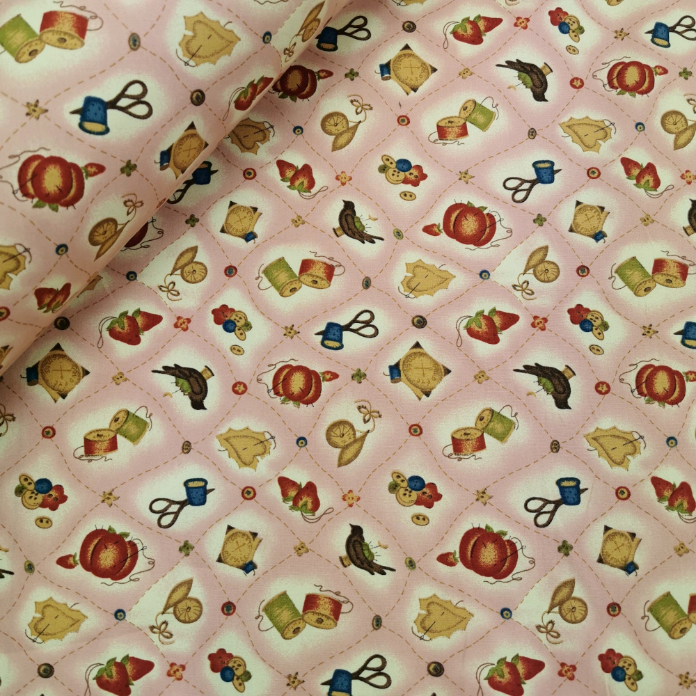 Haberdasher 100% Cotton Design 2 BABY PINK