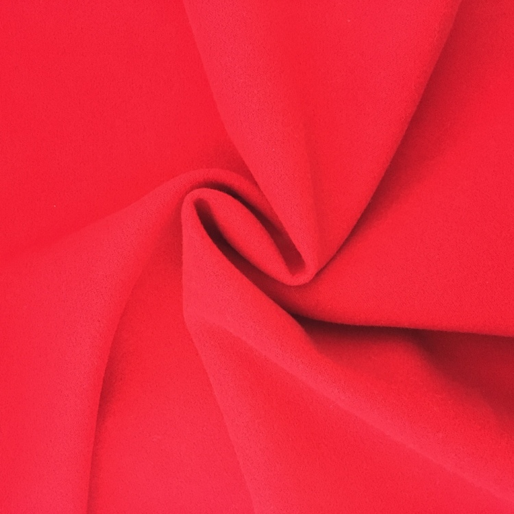 Red Melton Wool Fabric