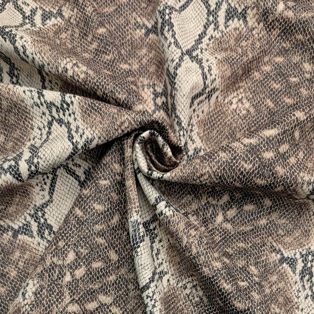 Brown Snakeskin Leatherette Fabric by the metre