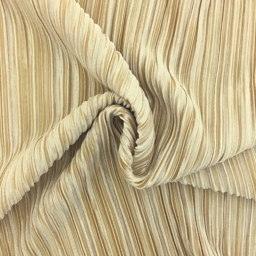 Pleated Polyester ANTIQUE GOLD fabric
