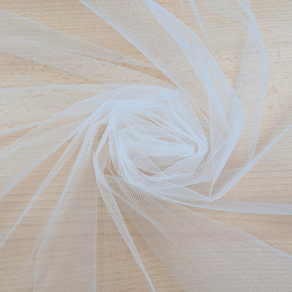 White Soft Tulle, Soft White Bridal Veiling, White Wide Tulle Fabric
