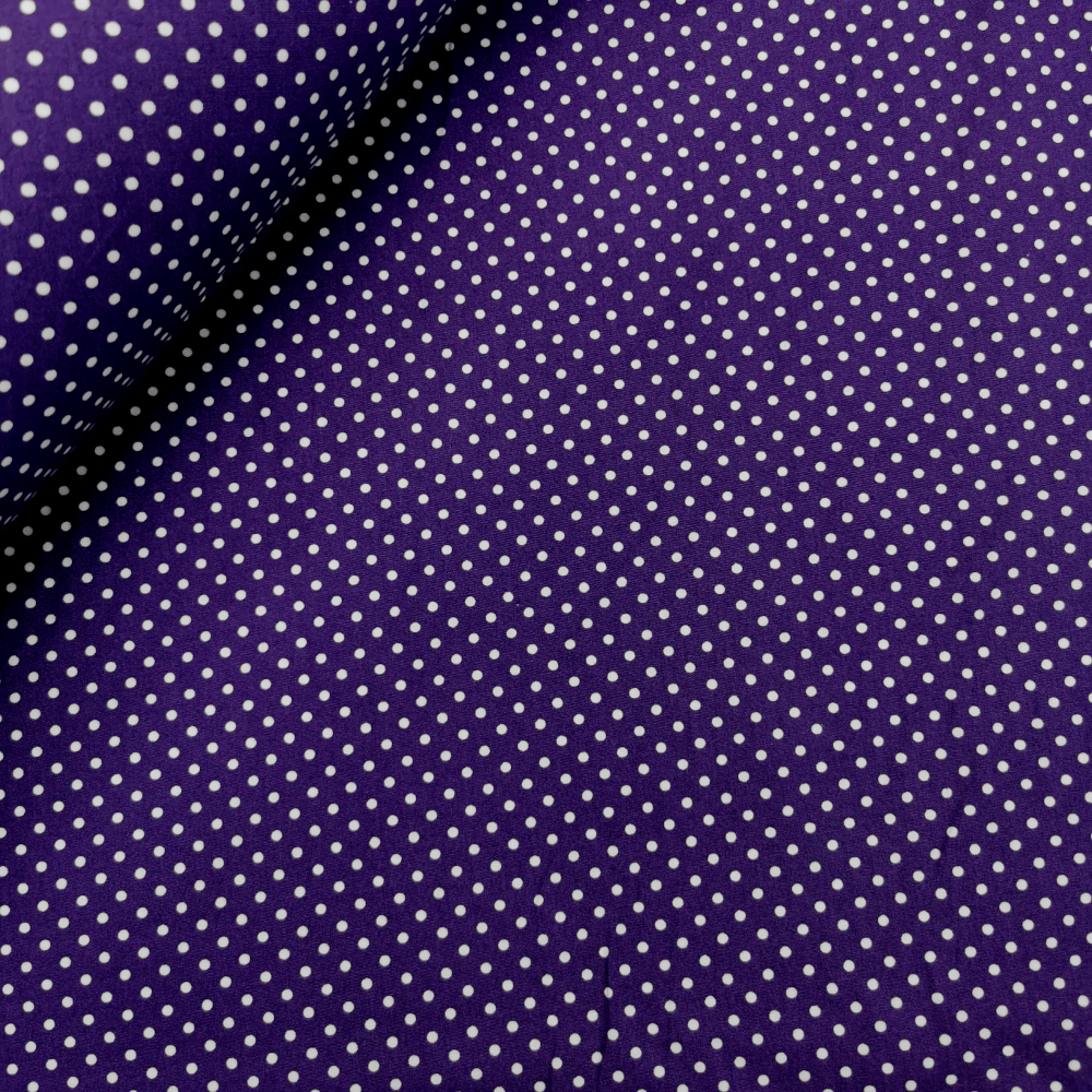 3mm Spot 100% Cotton Poplin Purple Fabric by the metre|Online Fabrics