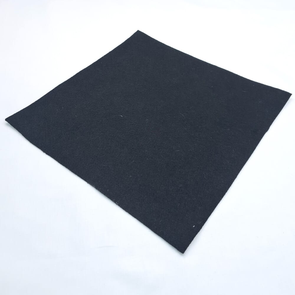 Black Felt 12"x12" Square|30% Wool 70% Viscose