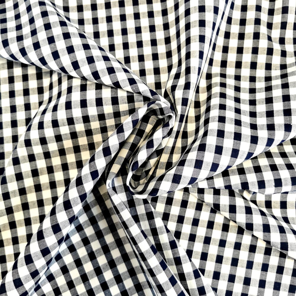 1/4" Polycotton Gingham BLACK Fabric