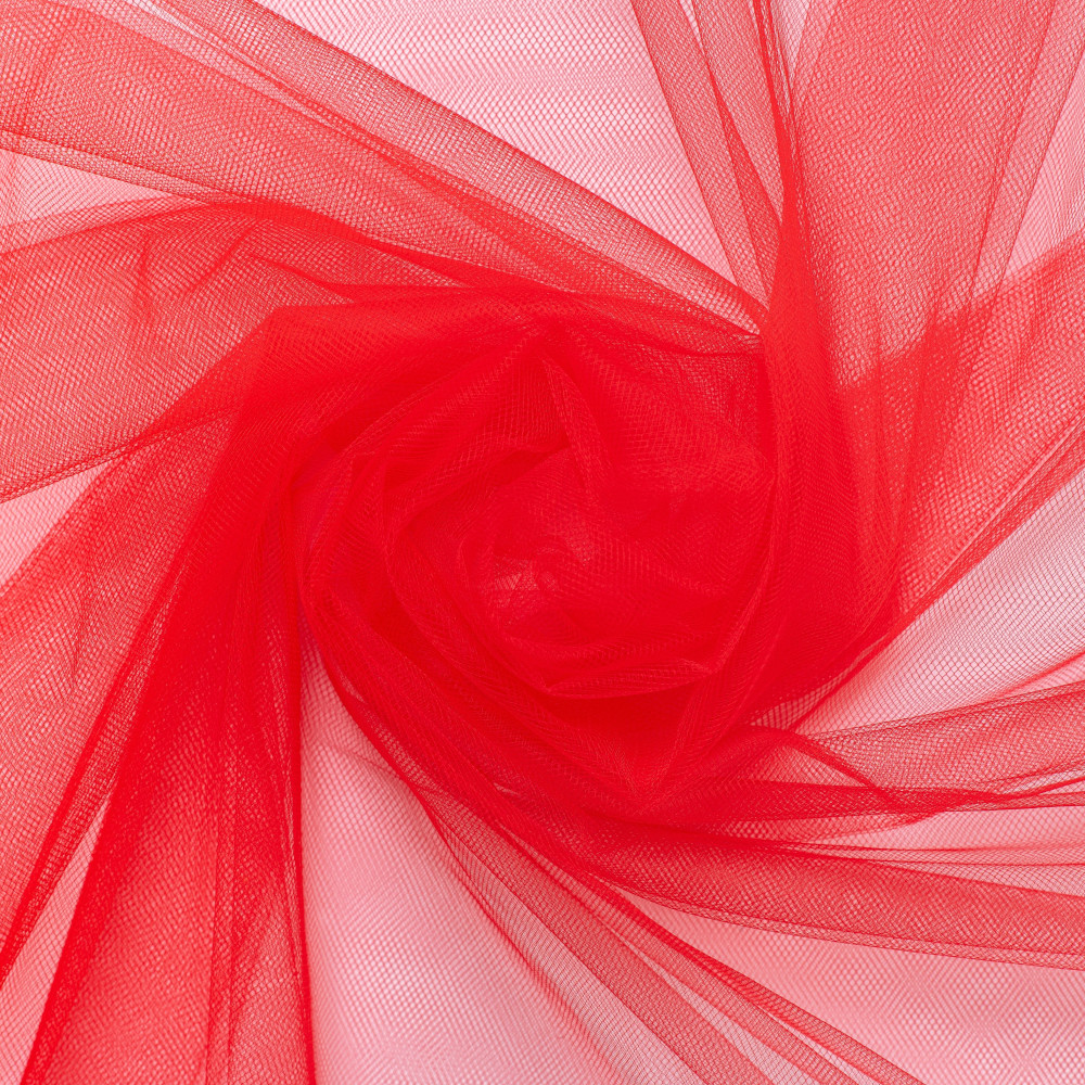 Red Soft Bridal Tulle, Soft Bridal Veiling, Wide Tulle Fabric