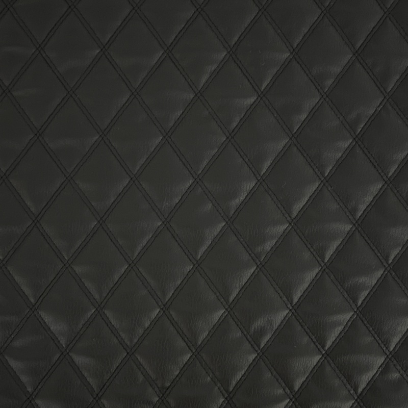 Black Quilted Leatherette with Black stitching, Quilted Leatherette ...