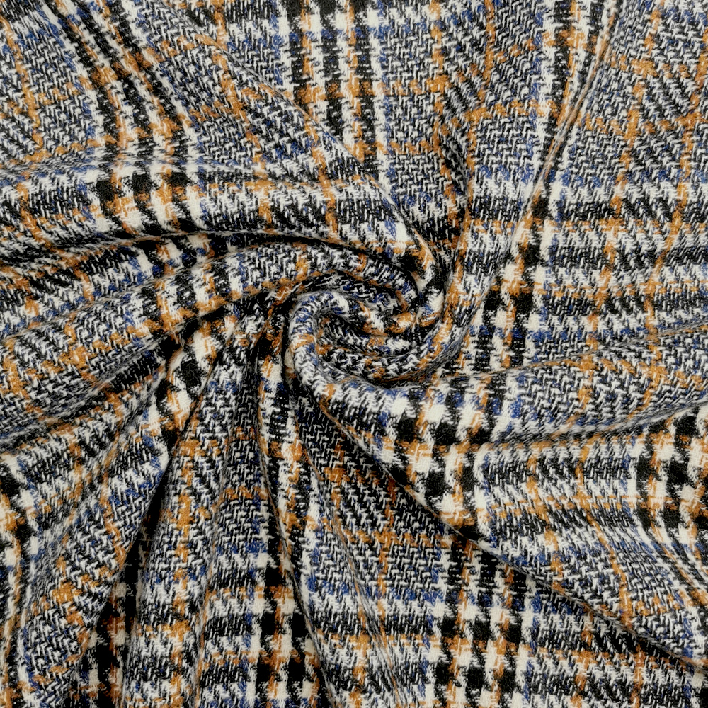 Checked Wool Blend - RAGLAN, Wool Mix Fabric Online, Wool Fabric for ...