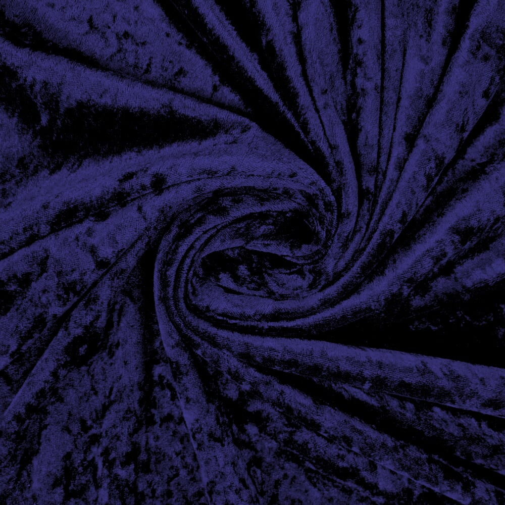 Navy Crushed Velvet Fabric by the metre|Crushed Velour Fabric by the metre