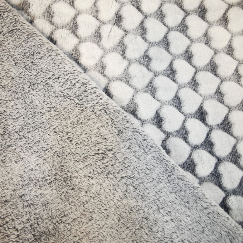 Cuddle Fleece - HEARTS ON GREY