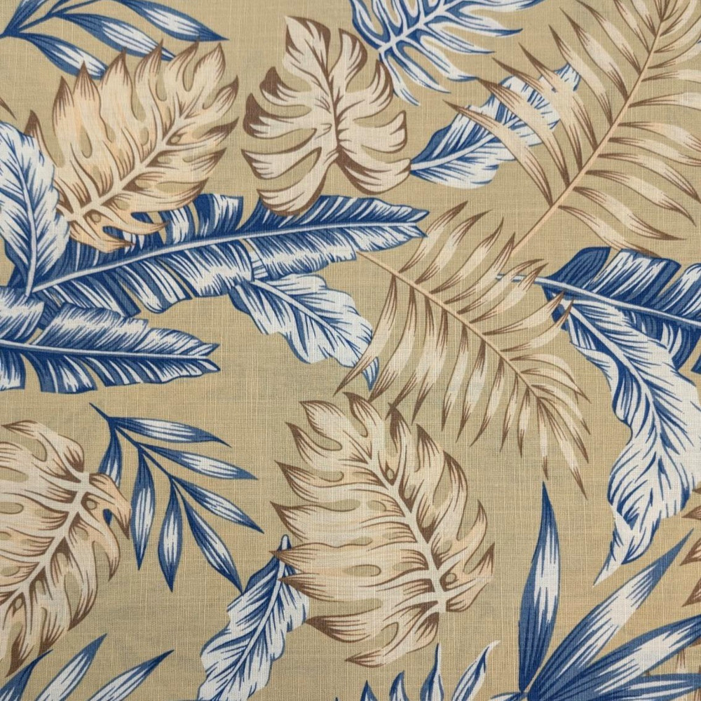 Floral Linen Spandex Beige Fabric by the metre|25% Linen 70% Cotton 5% ...