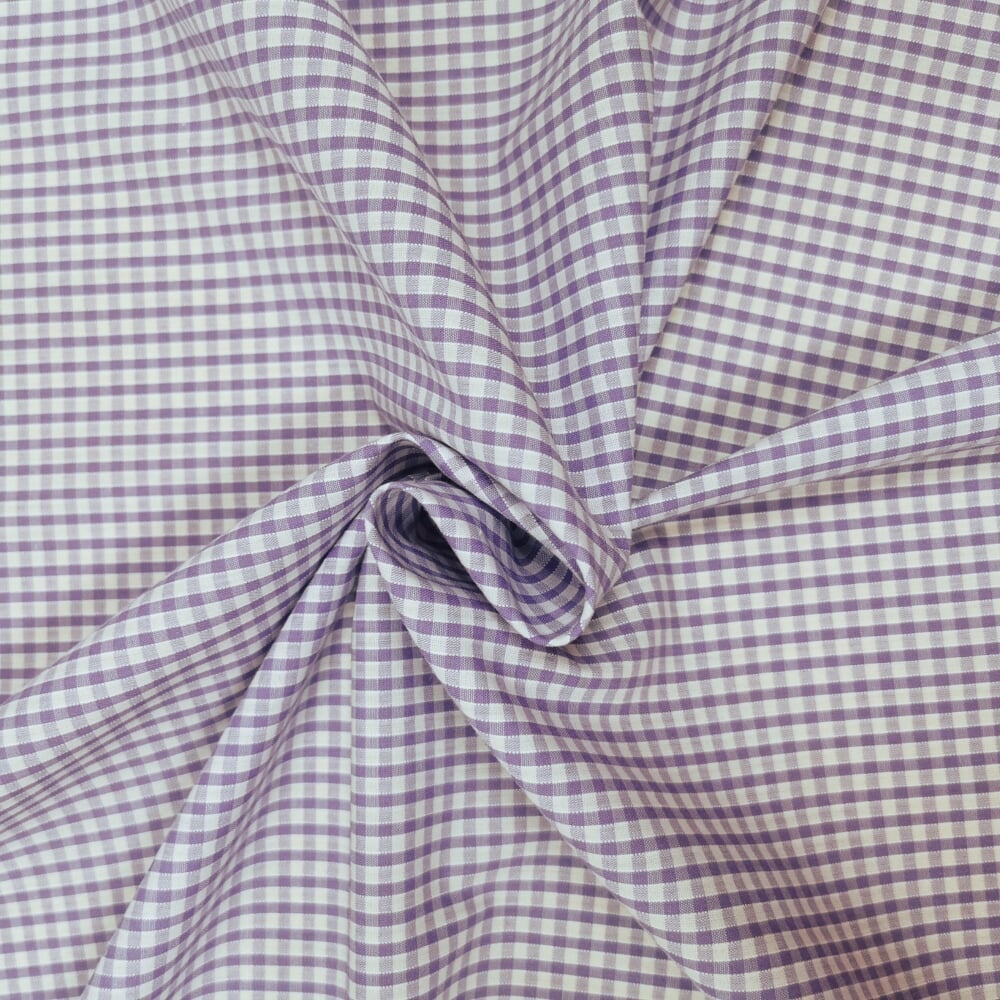 1/8" Polycotton Gingham LILAC Fabric