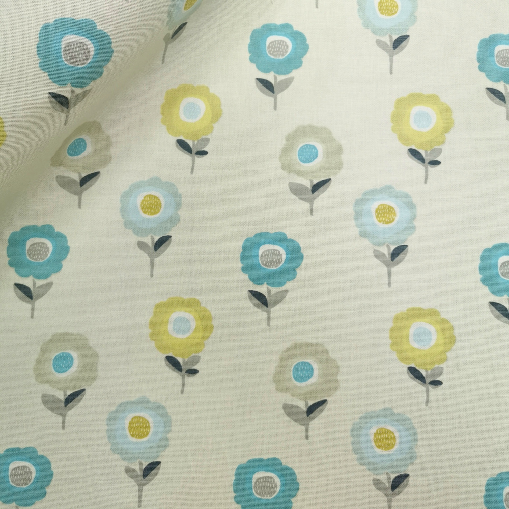 HALF PANAMA - Elsa - Teal fabric by the metre online