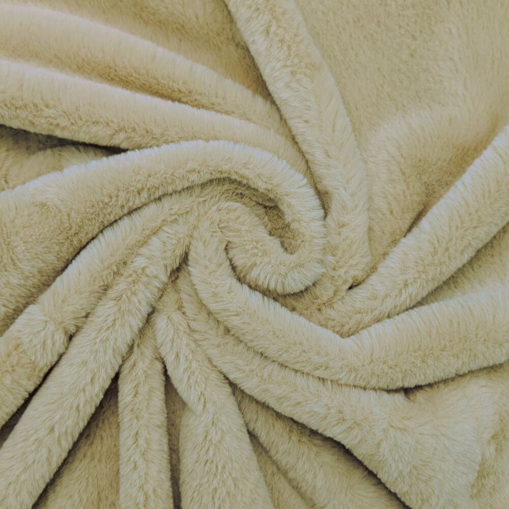 Luxury Mink Faux Fur Fabric by the Metre - Fawn