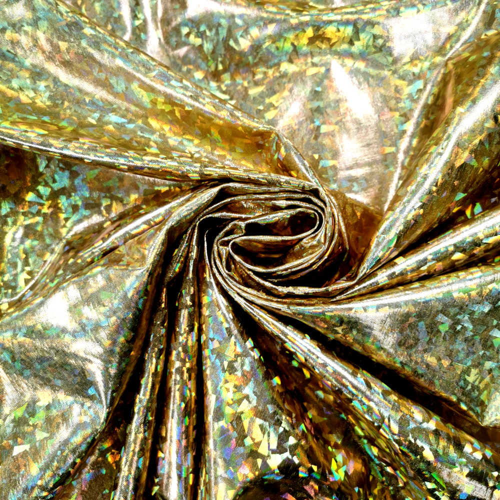 Gold Icechip foil, holographic fabrics, fabrics for dancewear, fabrics ...