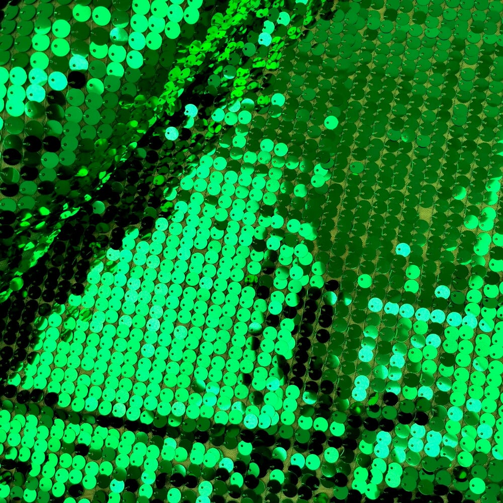 Large Sequin Fabric by the metre - Emerald