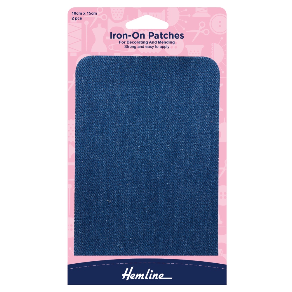 Cotton Twill Patches: Mid Denim - 10 x 15cm