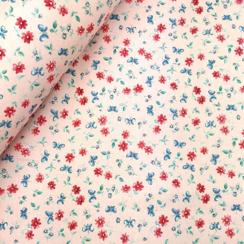 100% Cotton Floral Poplin Design 32 - PINK