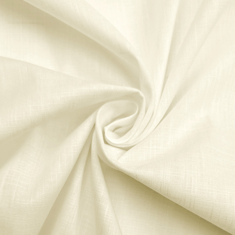 Ivory Linen Cotton Spandex Fabric by the metre|25% Linen 70% Cotton 5% ...