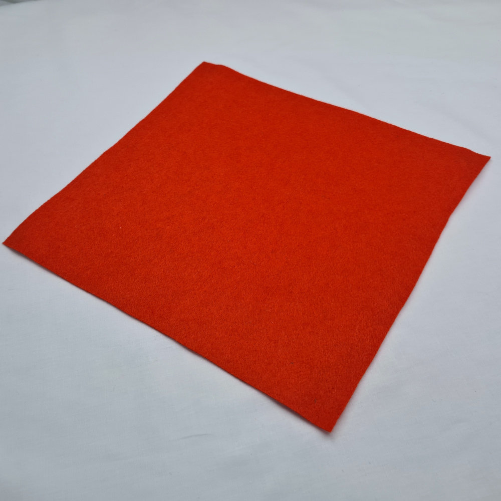 Orange Felt 12"x12" Square|30% Wool 70% Viscose