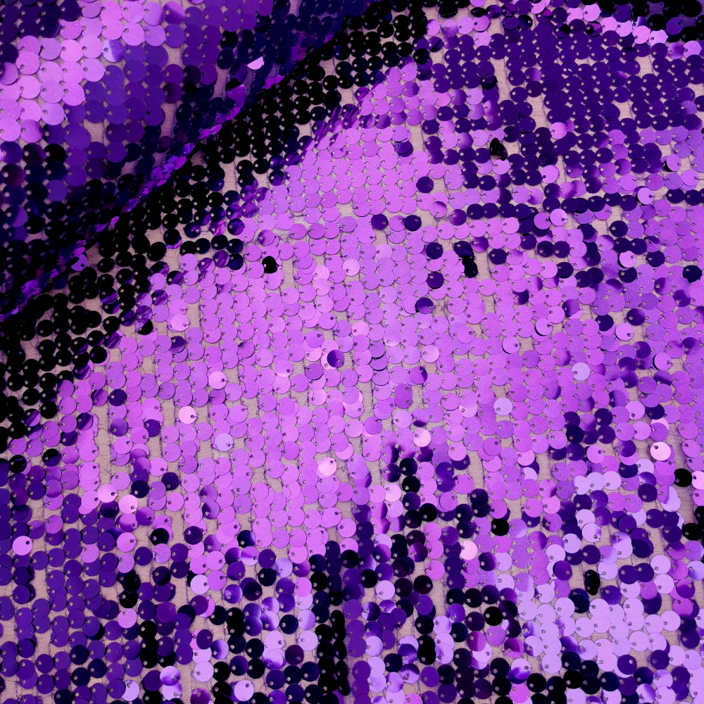 Large Sequin Fabric by the metre - Purple