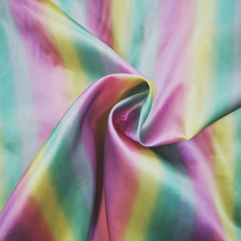 Rainbow Satin, novelty fabric, satin fabric