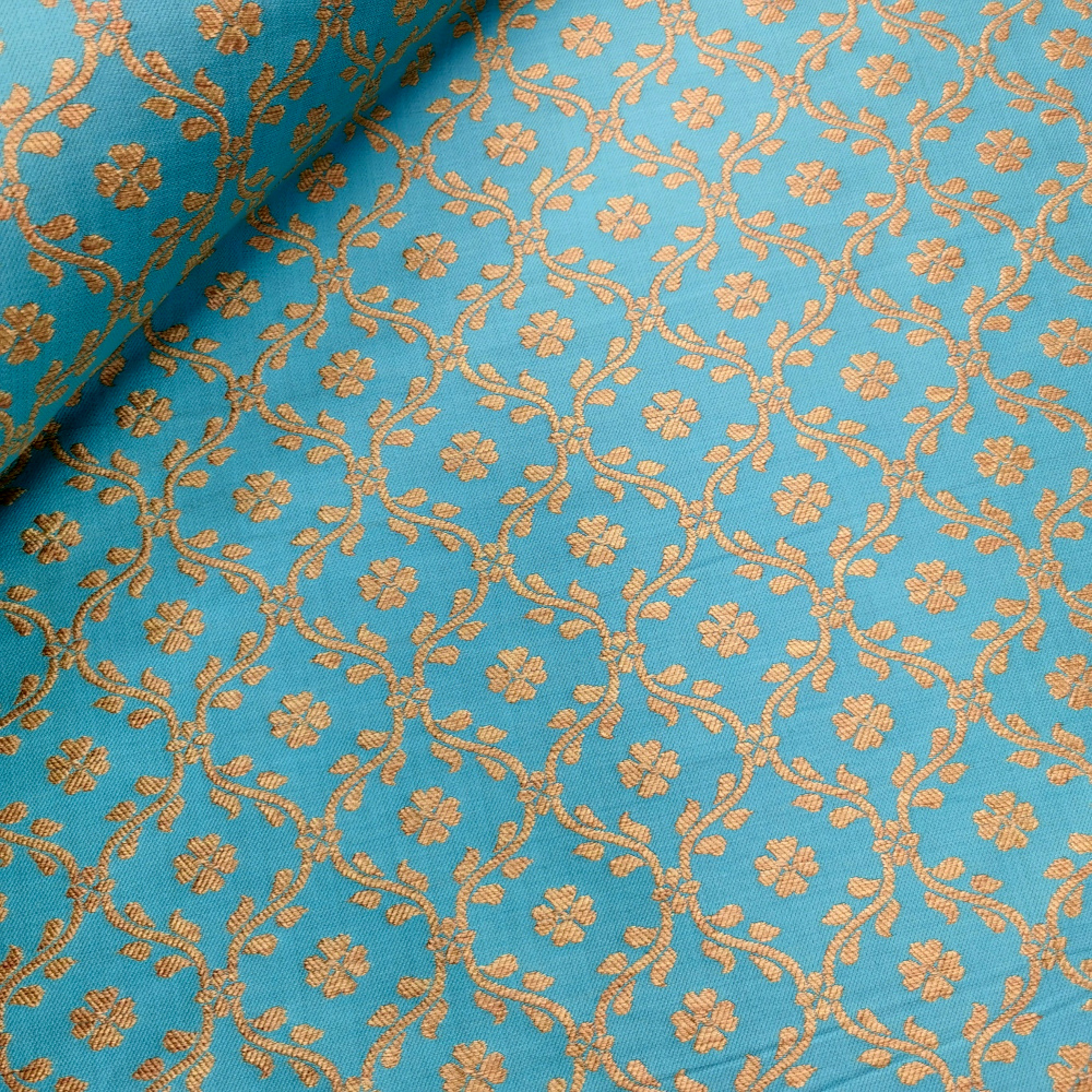 Sky Blue Indian Brocade Fabric, Sky Blue Indian Brocade Fabric Online ...
