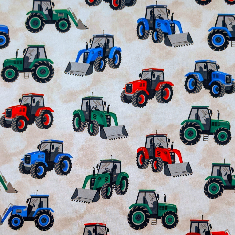 Alpine Fleece Fabric Online - Tractors Cream| 80% Polyester 16% Cotton ...
