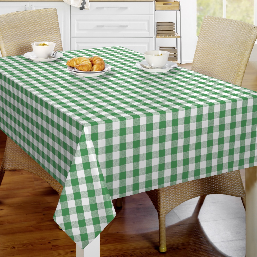 Table Vinyl Fabric by the metre|Oil Cloth by the metre - Emerald Gingham