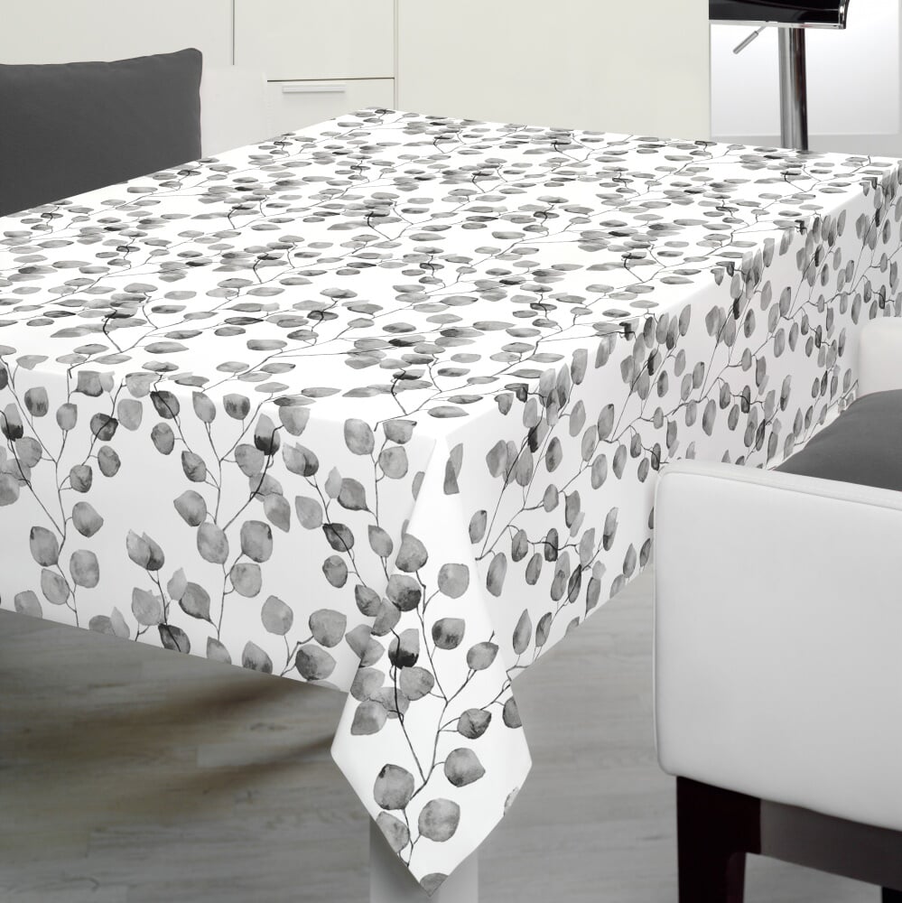 Table Vinyl Fabric by the metre |Oil Cloth by the metre - Grey Floral