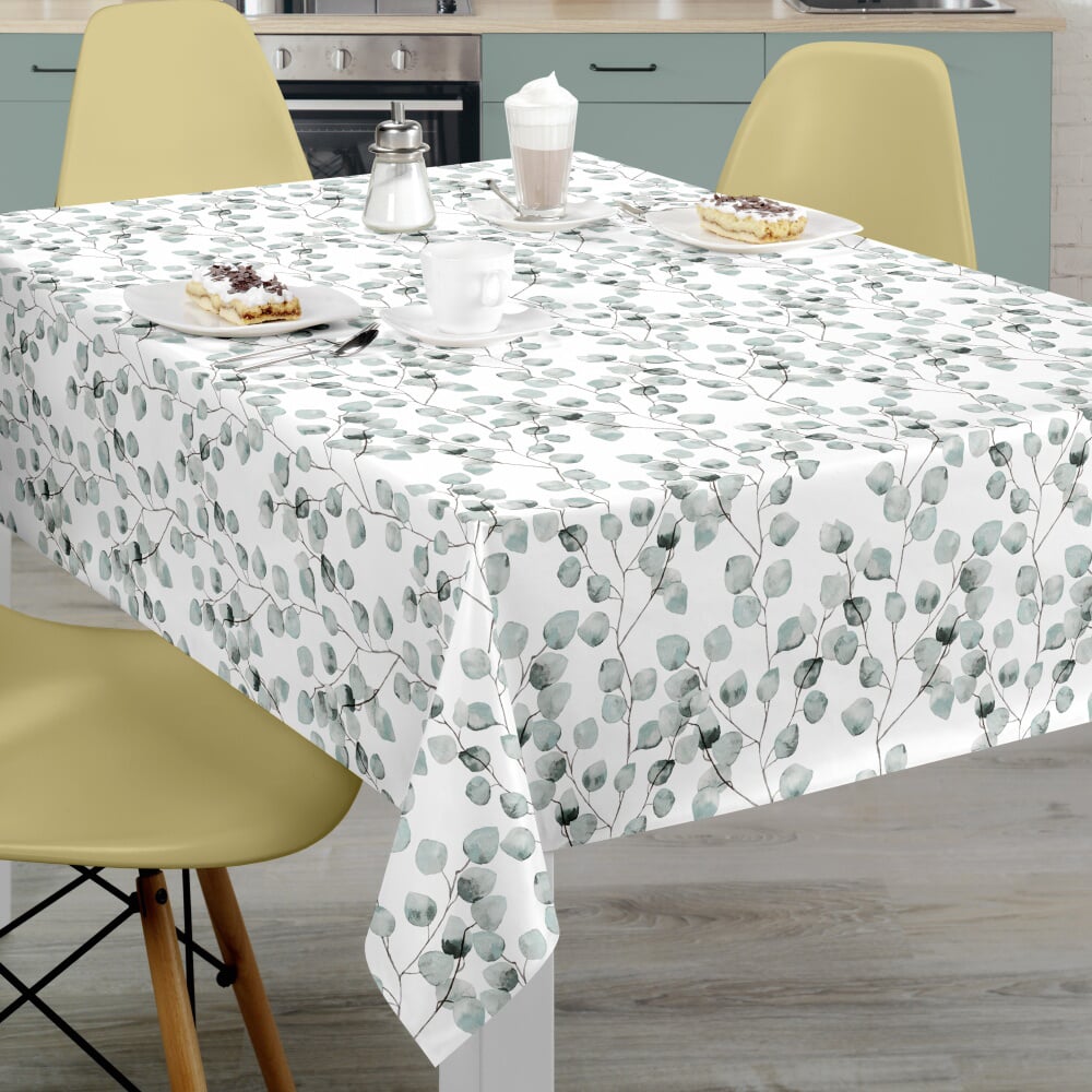 Table Vinyl Fabric by the metre |Oil Cloth by the metre - Mint Floral