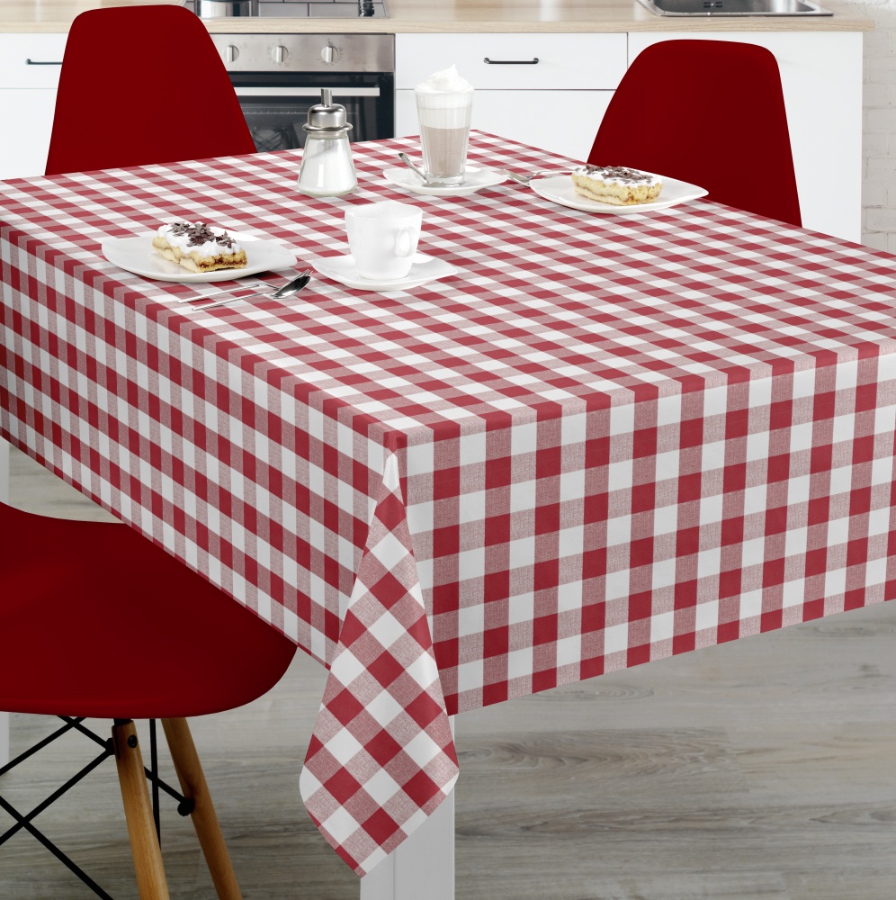 Table Vinyl Fabric by the metre |Oil Cloth by the metre - Red Gingham