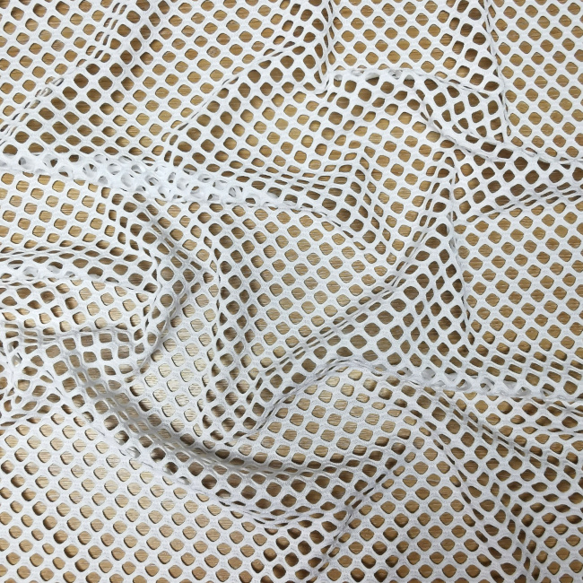 Diamond Fishnet Fabric by the metre - WHITE