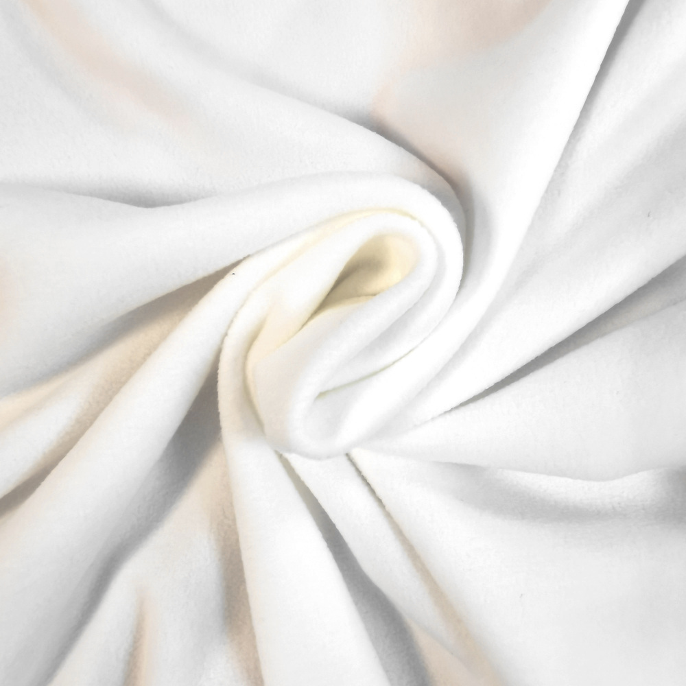 Plain Anti Pill Polar Fleece Fabric WHITE