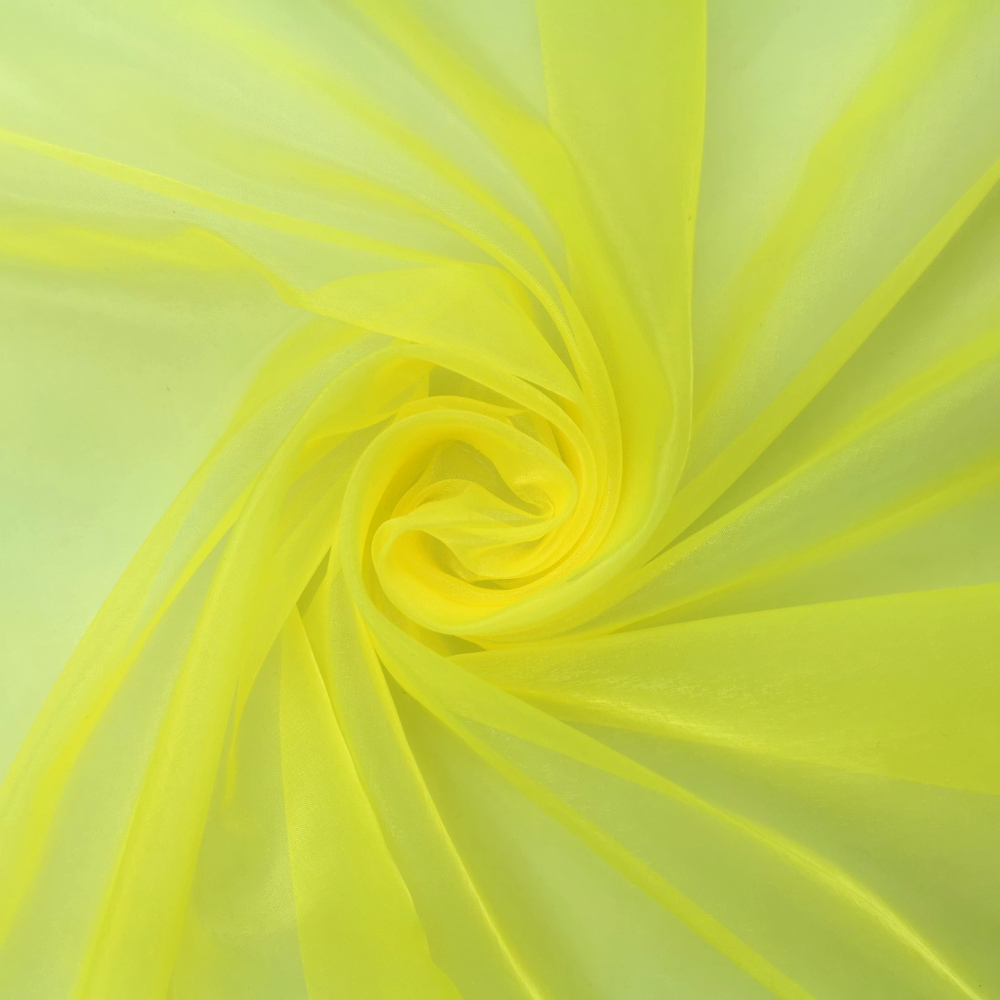 Plain Nylon Organdy Fabric by the metre - Yellow