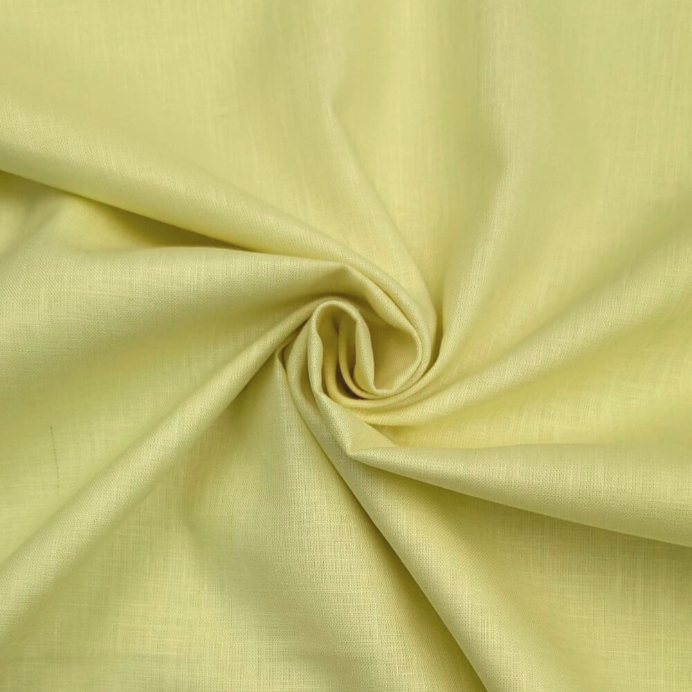 Lemon Bamboo Linen Fabric by the metre|45% Linen 55% Bamboo
