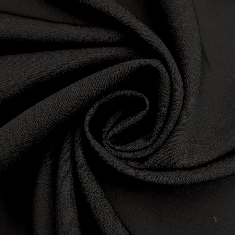 Comfort Crepe Black Fabric|95% Polyester 5% Elastane|Stretch Crepe ...