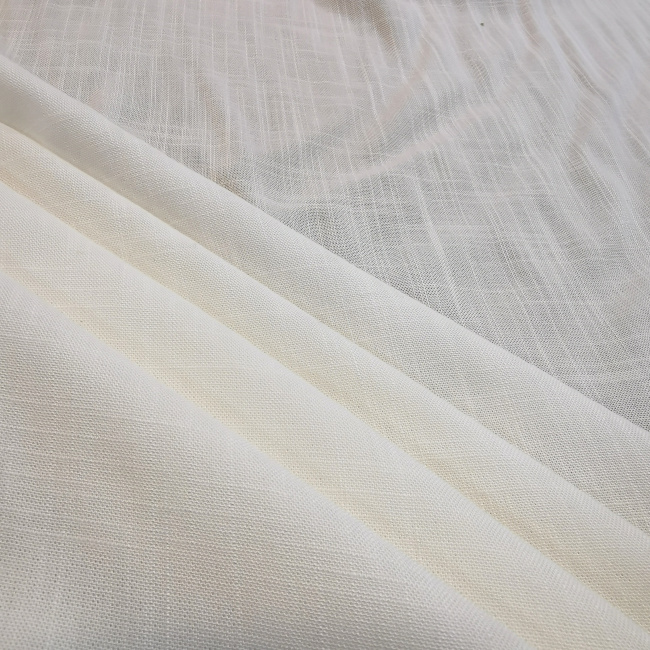 Linen Look - IVORY|100% Polyester Dressmaking Fabric, Linen Look Fabric