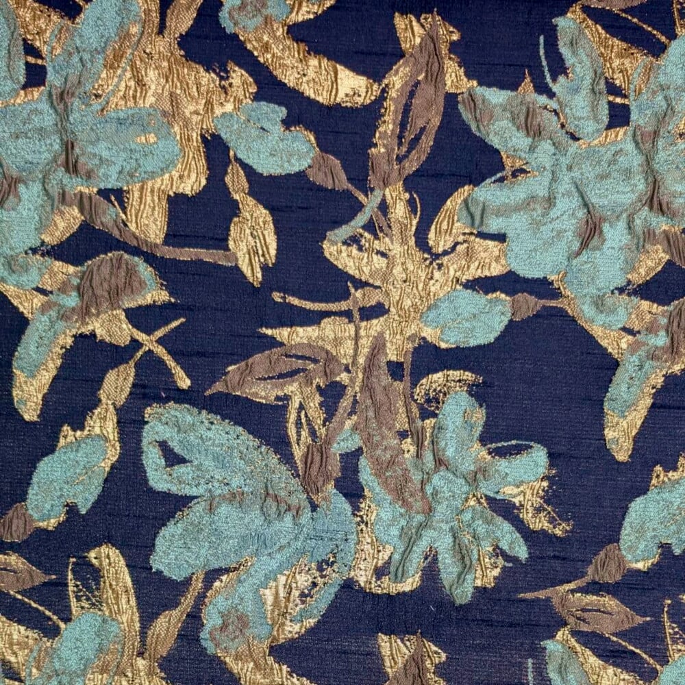 Floral Metallic Jacquard Brocade Fabric by the metre