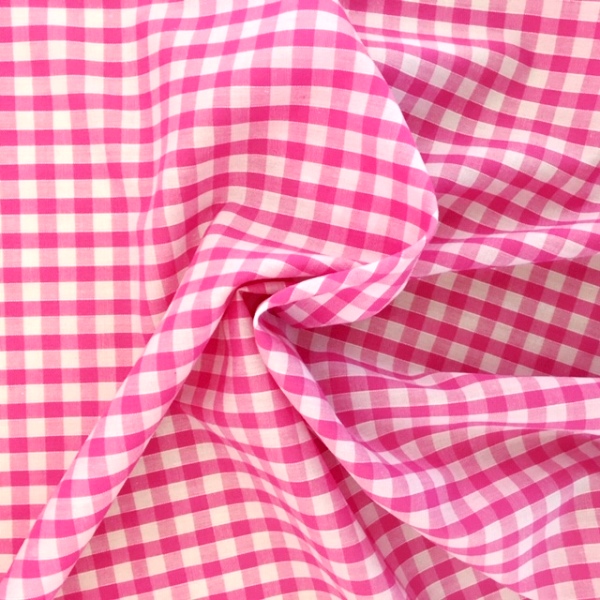 1/4 " Polycotton Gingham BABY PINK Fabric