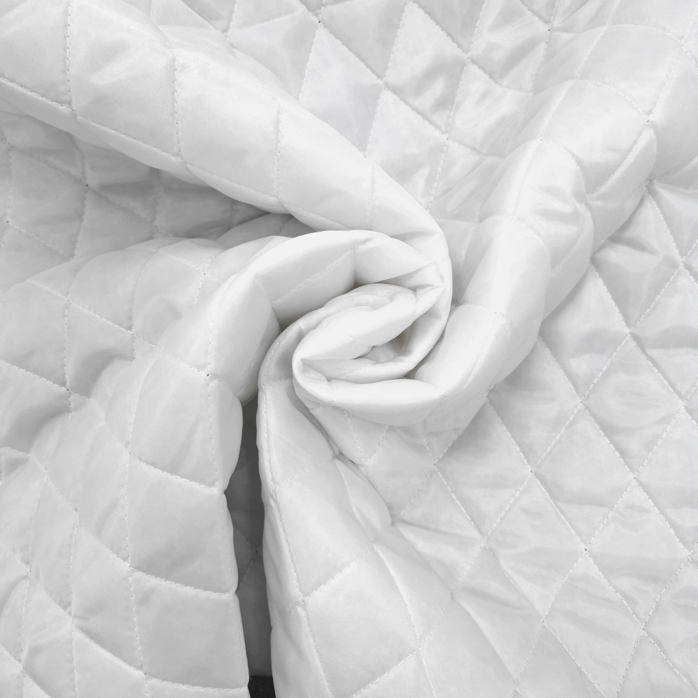Quilted Polyester - WHITE, quilt fabric, bedding fabric, and home decor ...