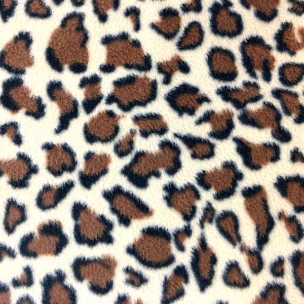 Printed Fleece Fabric - Black Paws on White