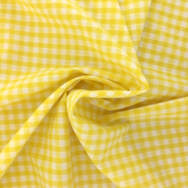1/4" Polycotton Gingham YELLOW Fabric