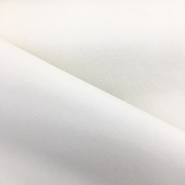 White Plain Leatherette, White Faux Leather Fabric, White Artificial ...